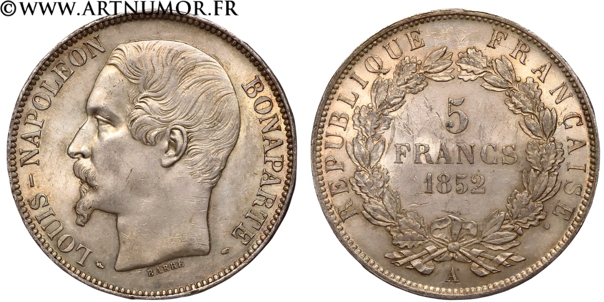 Louis Napoléon Bonaparte - 5 Francs 1er type, 1852 A Paris